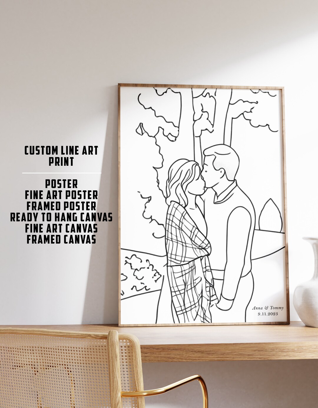 Personalized Drawing | Custom One Line Drawing | One Line Portrait ...