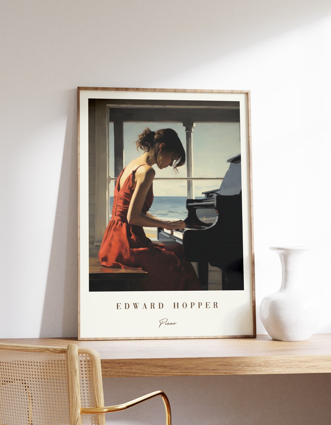 Piano Poster | Edward Hopper | Vintage Piano | Modern Wall Art ...