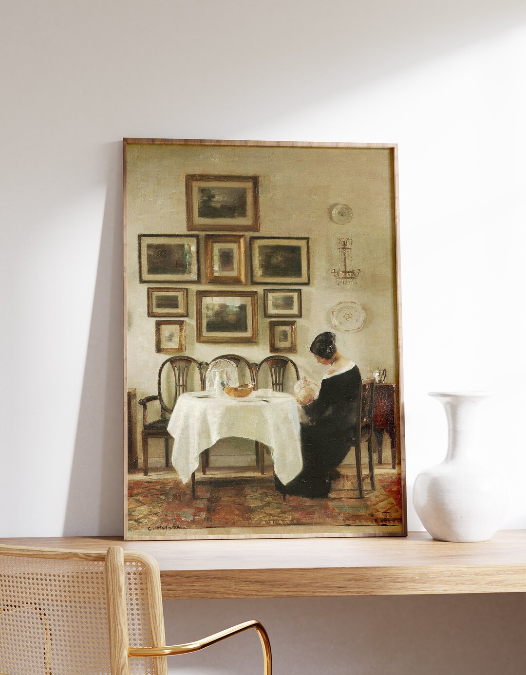 Interior Scene Painting | Vintage Poster | Moody Oil Painting ...