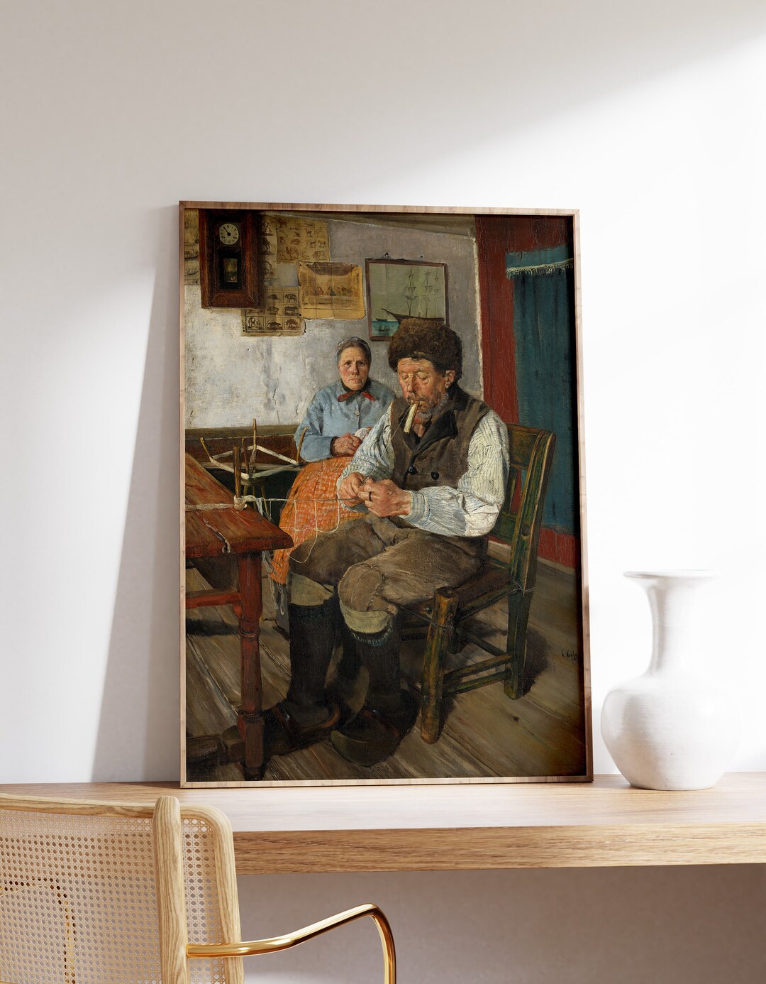 Vintage Print | Christian Krohg - the Net Mender (1879) | Wall Art ...