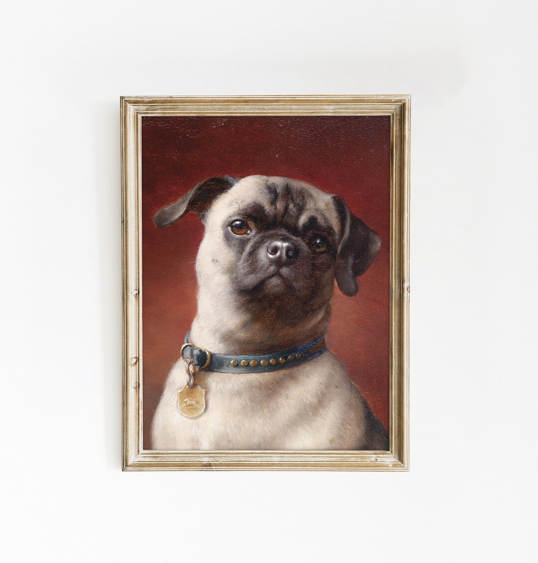 Pug Portrait | Pug Painting | Pug Framed Print | Pug Wall Art | Pug ...