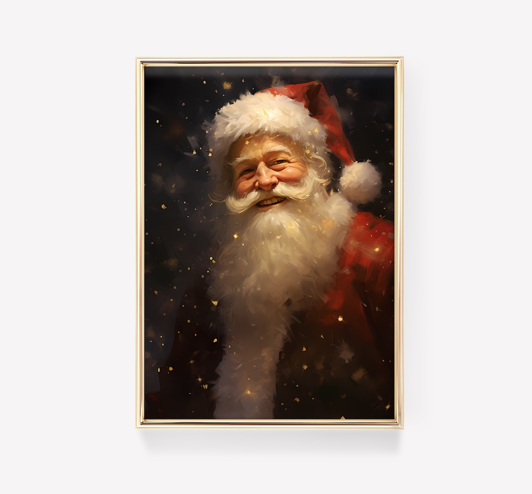 Vintage Christmas Wall Art Santa Spreading Holiday Cheer - Etsy UK