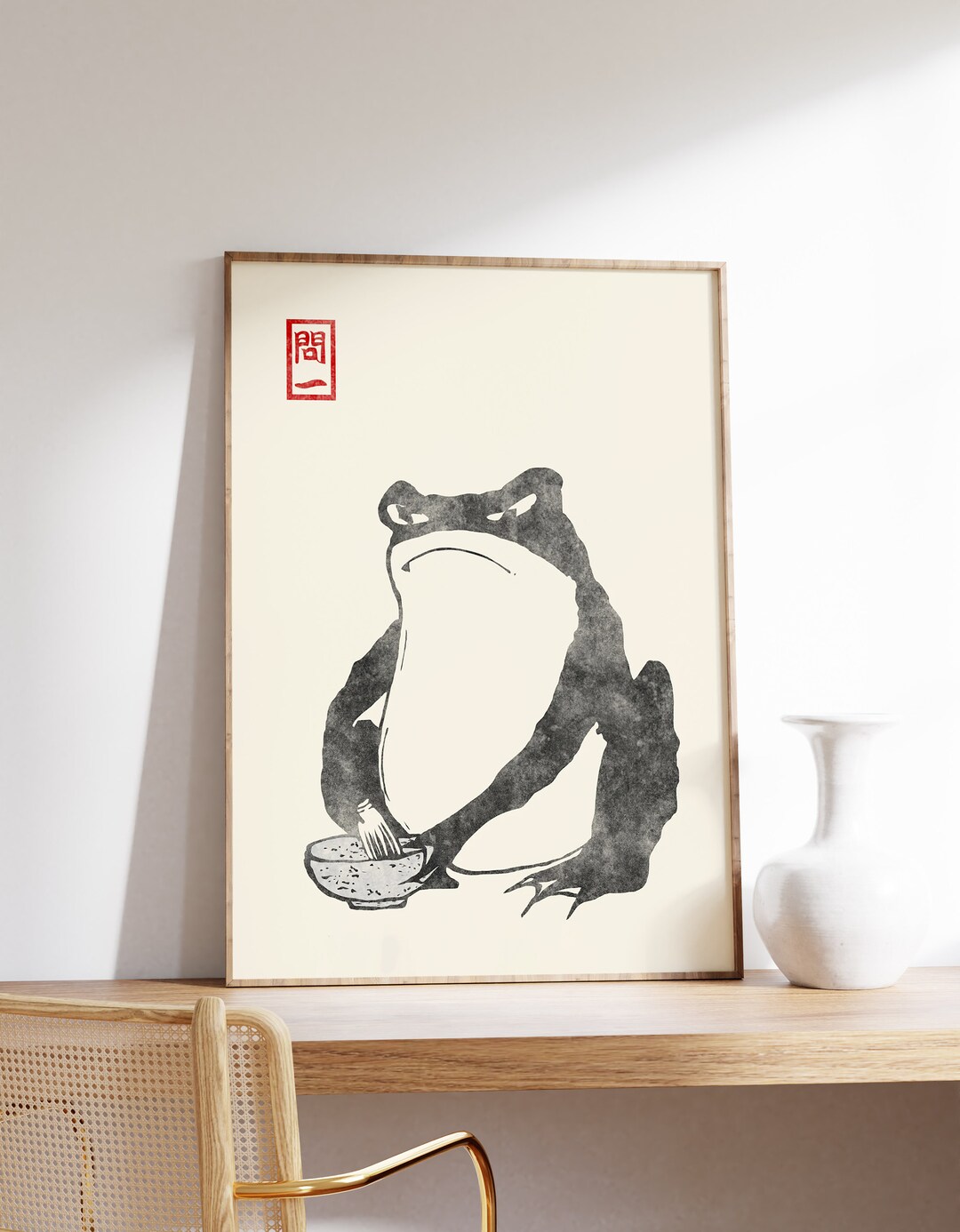 Cute Frog Drawing | Japanese Print | Matsumoto Hoji | Kawaii Aesthetic ...