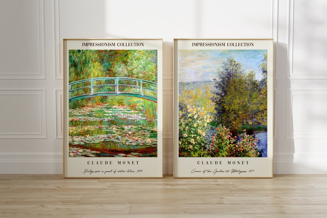 Claude Monet Prints Set of 2 | Exhibition Poster | Monet Wall Art ...