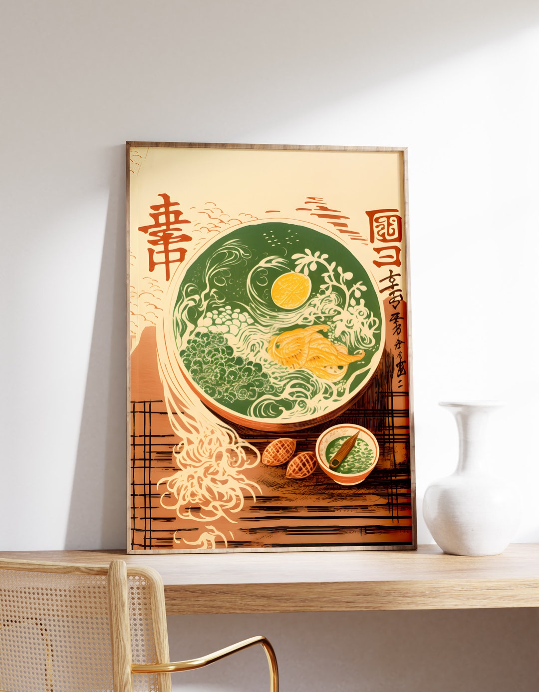 Japanese Food Poster | Mid Century Modern | Ramen Food Print | Kitchen ...