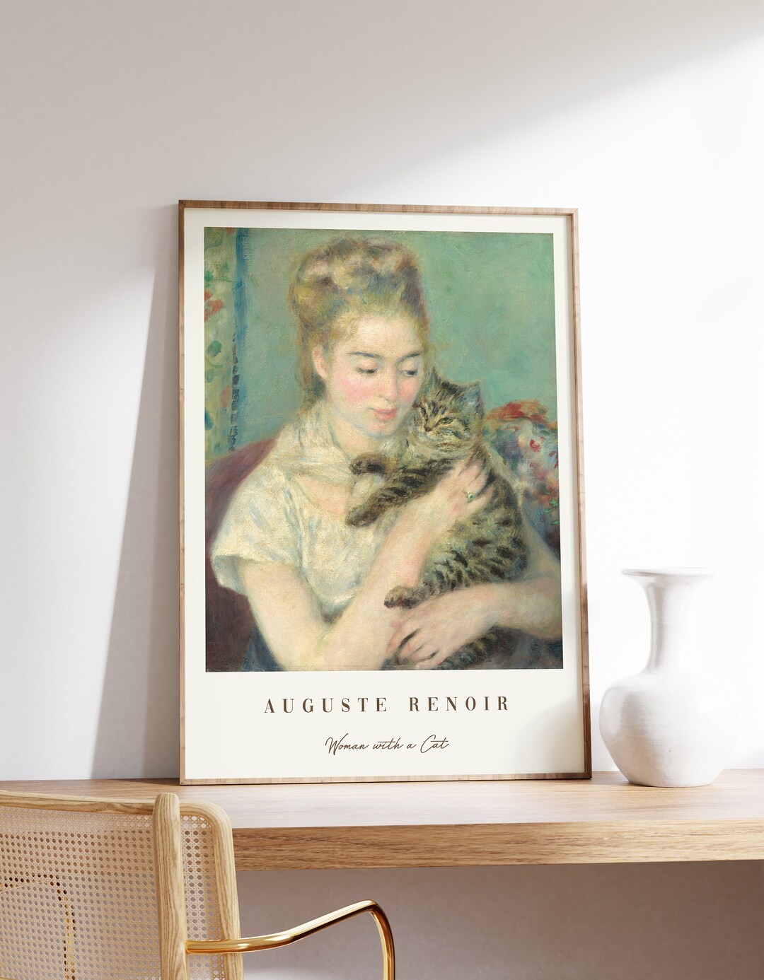 Woman With a Cat by Auguste Renoir | Victorian Female Cat Muted Famous ...