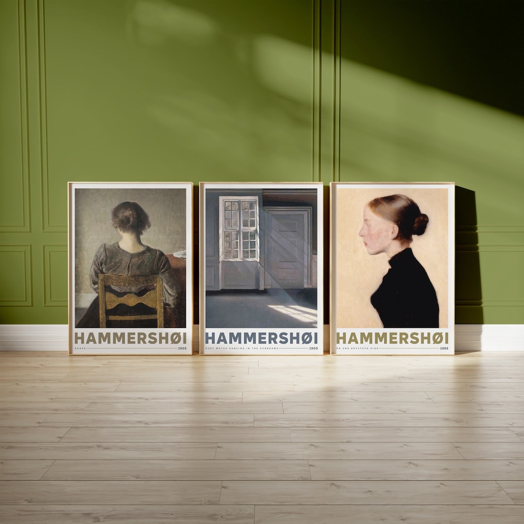 Vilhelm Hammershoi Prints Set of 3 Exhibition Poster Vilhelm Hammershoi ...