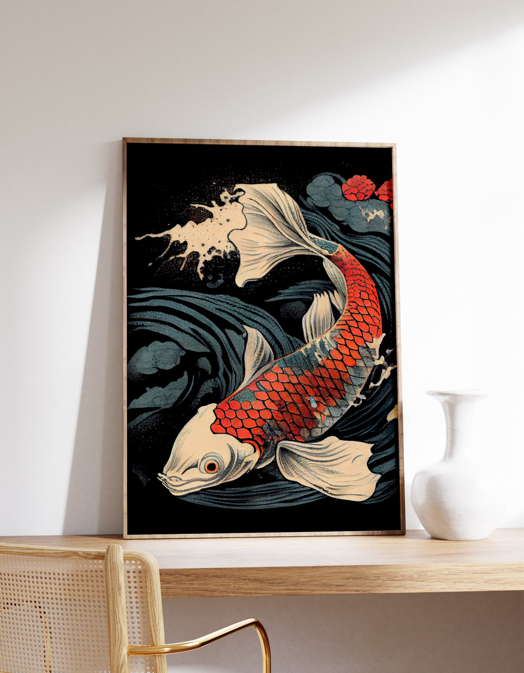 Japanese Koi Fish Poster | Animal Poster | Koi Fish Art Print | Animal ...