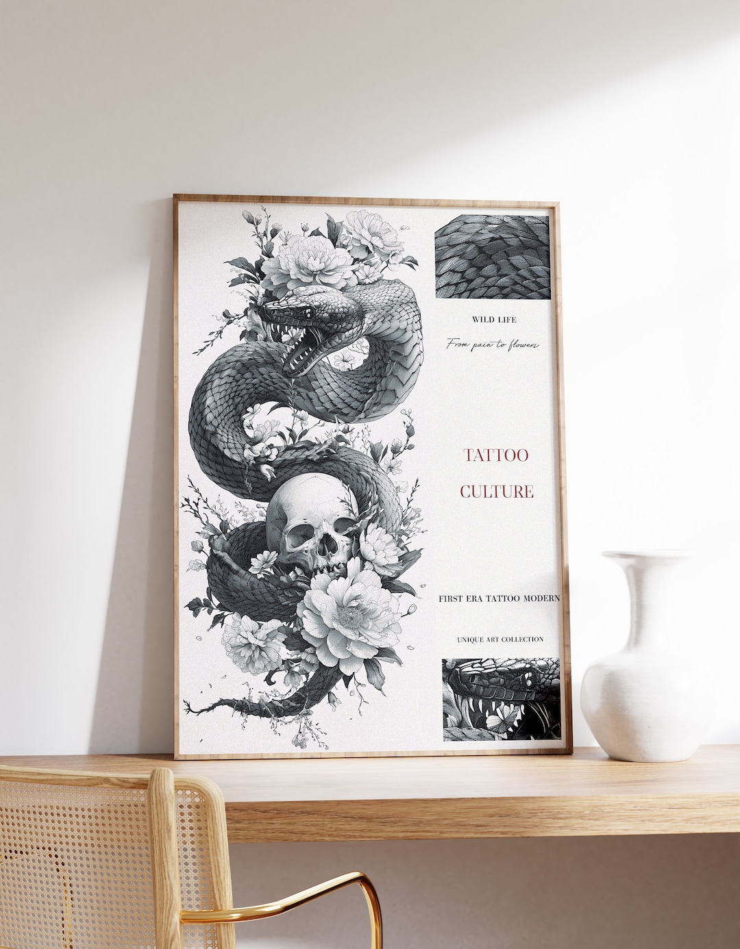 Tattoo Art, Tattoo Poster, Tattoo Print, Vintage Tattoo Poster, Black ...