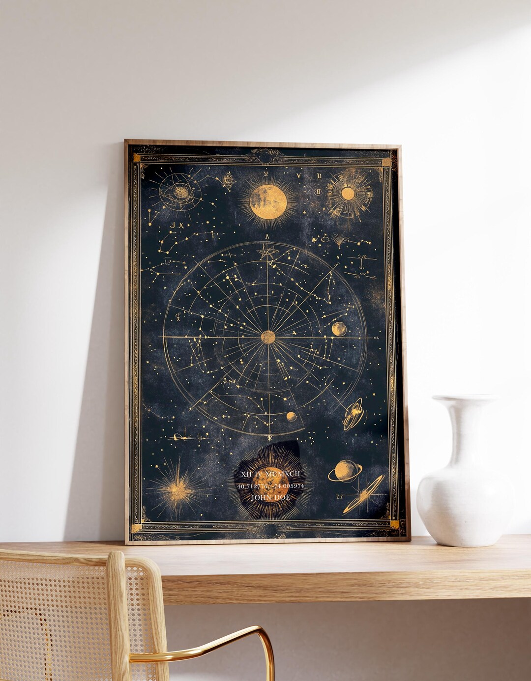 Custom Zodiac Chart | Astrology Art | Star Map | Horoscope Design ...