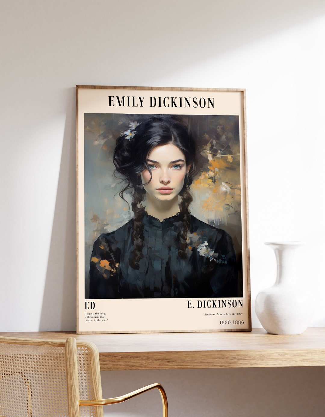 Emily Dickinson Poster | Vintage Wall Art | Bookworm Gift | Wall Art ...