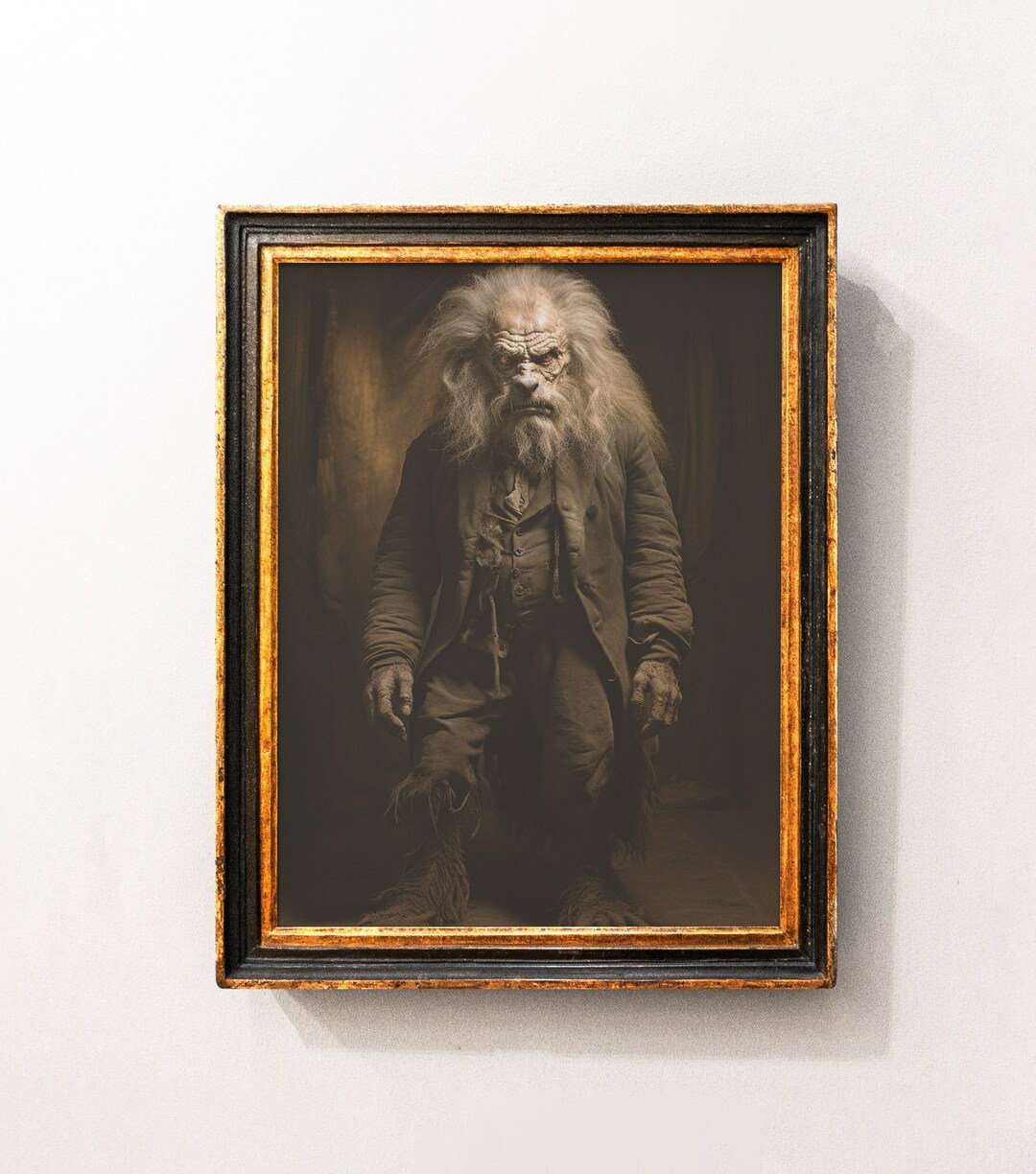 Werewolf in a Studio | Vintage Photography | Lycanthropy Art Poster ...