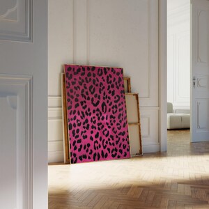 Pink Bedroom Wall Art | Pink Leopard Art | Bold Animal Print | Luxury ...