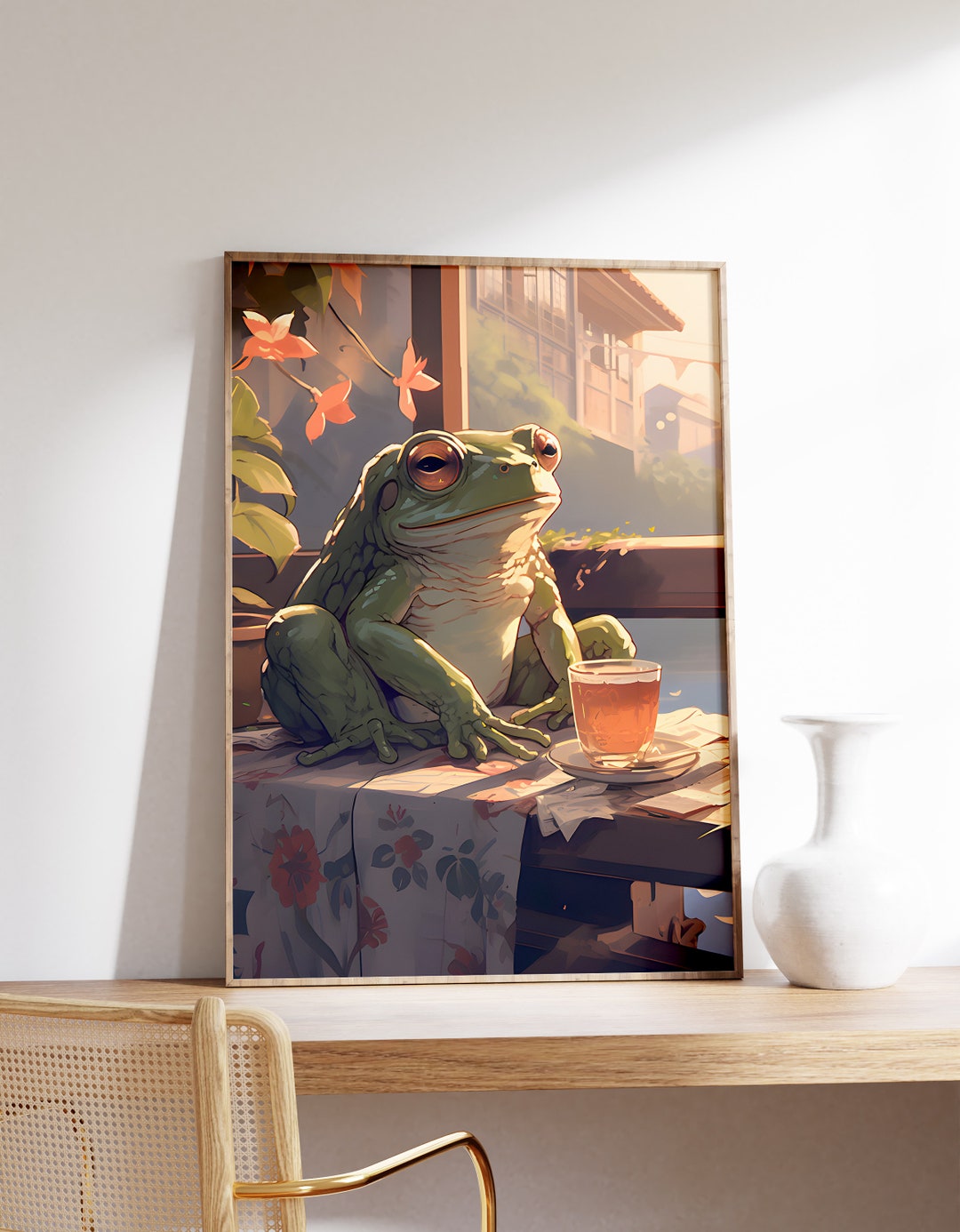 Japanese Frog Art Print | Tea Wall Art Print | Shinto Art Print ...