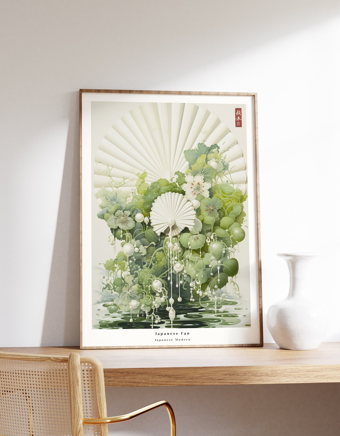 Japanese Art Print | Japanese Fan Print | Animal Wall Art | Traditional ...