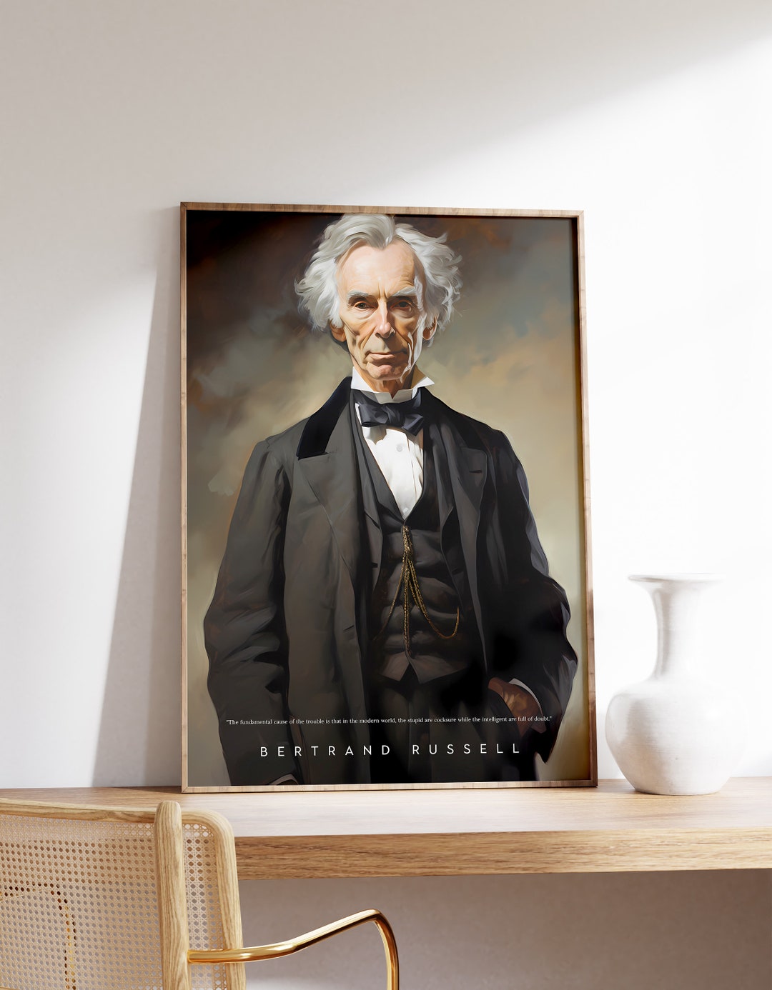 Bertrand Russell Poster | Philosopher Print | Bookworm Gift | Quote ...