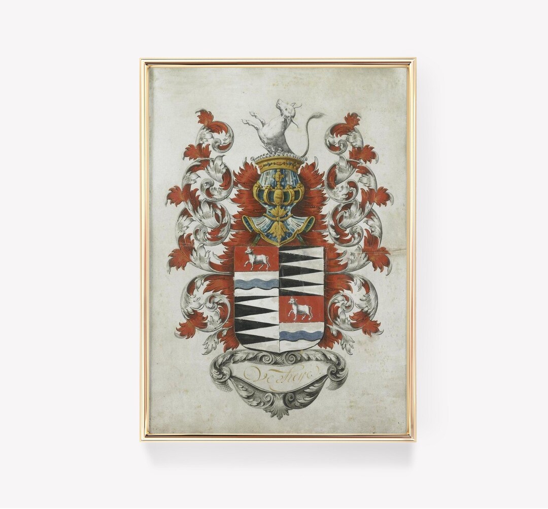 Coat of Arms | Vintage Print | Heraldic Art | Medieval Crest | Emblem ...