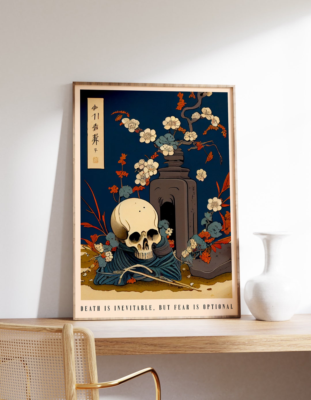 Japanese Memento Mori Print | Skull Artwork Print | Memento Mori Print ...