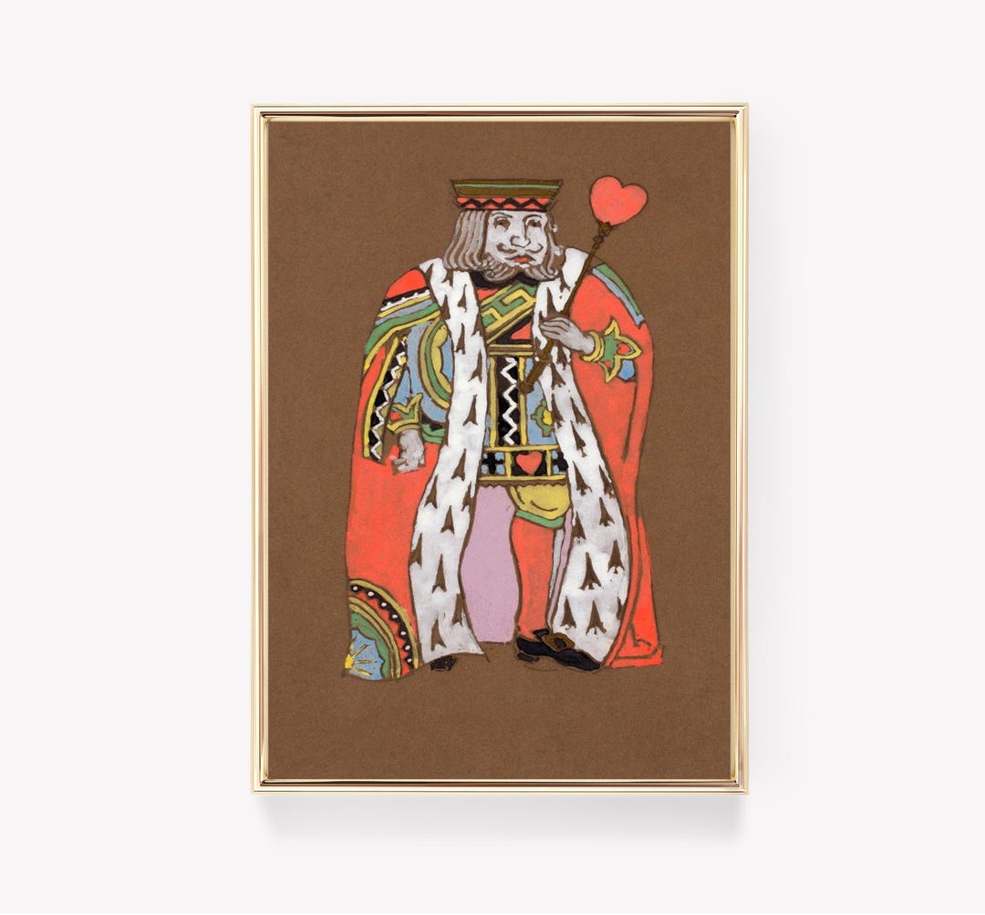 Royal Card Print | King Card Art | Playing Card Design | Vintage ...