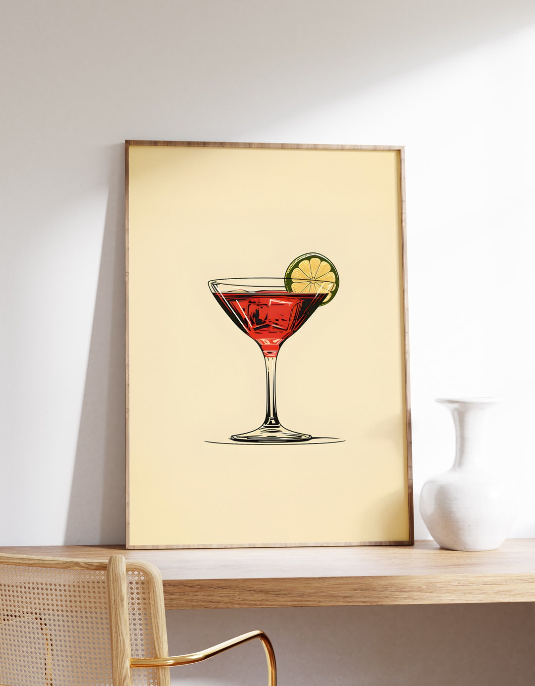 Minimalist Cocktail Art Print | Line Art | Alcohol Cocktail Print ...