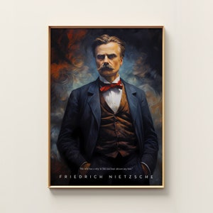 Friedrich Nietzsche Poster Philosopher Print Bookworm Gift Home Decor ...