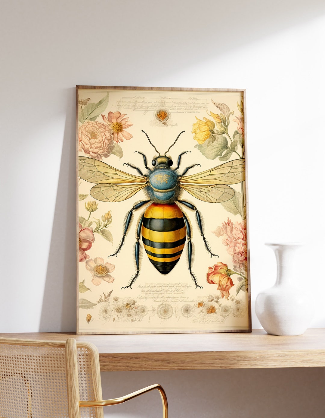 Wasp Art | Vintage Posters | Cottagecore Decor | Adolphe Millot Print ...