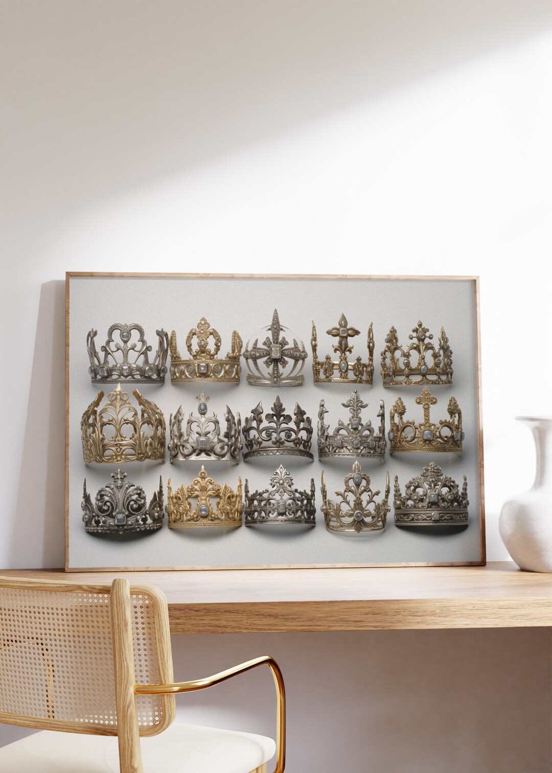 Antique Crowns Art Print | Vintage Art Print | Vintage Royal Art | King ...