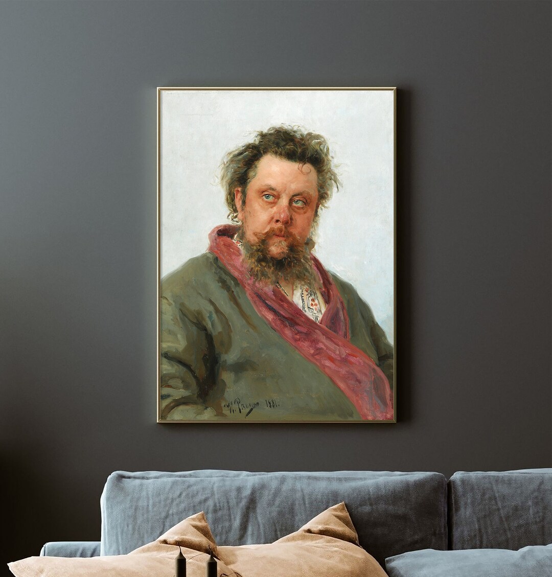 Ilya Repin - Portrait of the Composer Modest Petrovich Mussorgsky (1881 ...