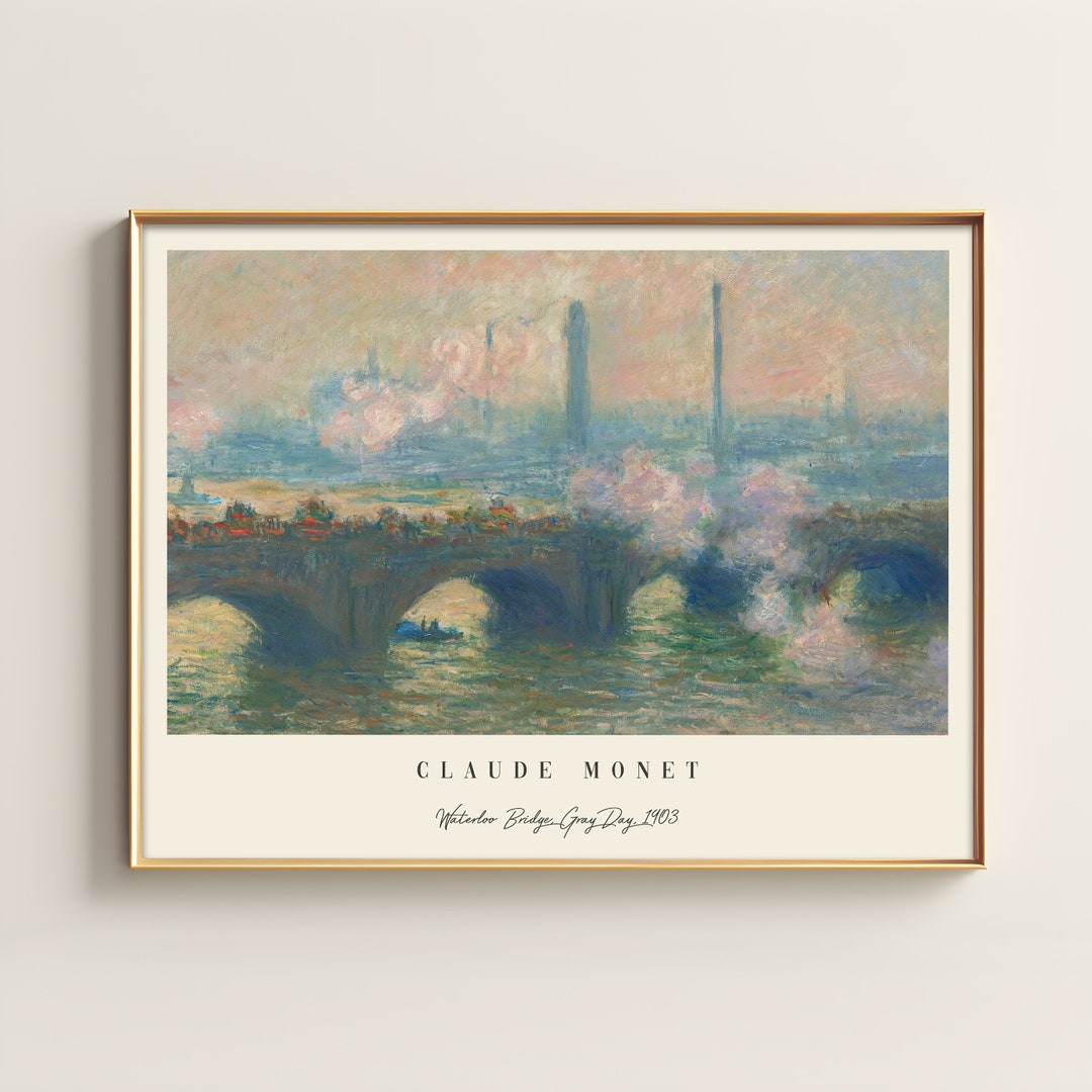 Claude Monet Art Print | Monet Exhibition Art | Gray Wall Art | Neutral ...