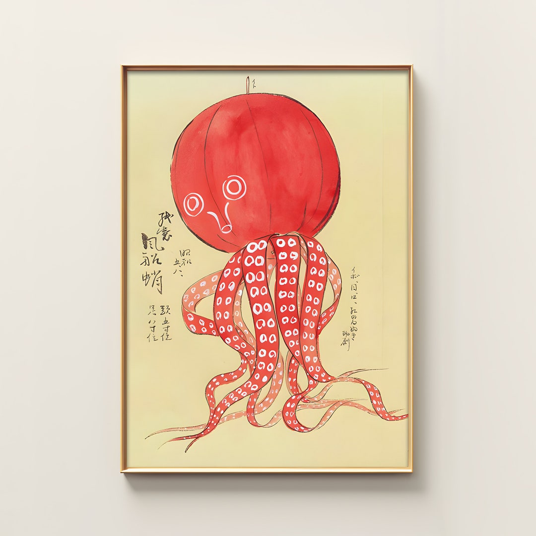 Japanese Octopus Art Print | Japanese Decor | Ukiyo-e Print | Octopus ...