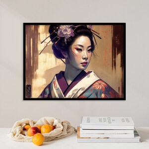 Japanese Wall Art | Japanese Poster | Geisha Poster | Vintage Painting ...
