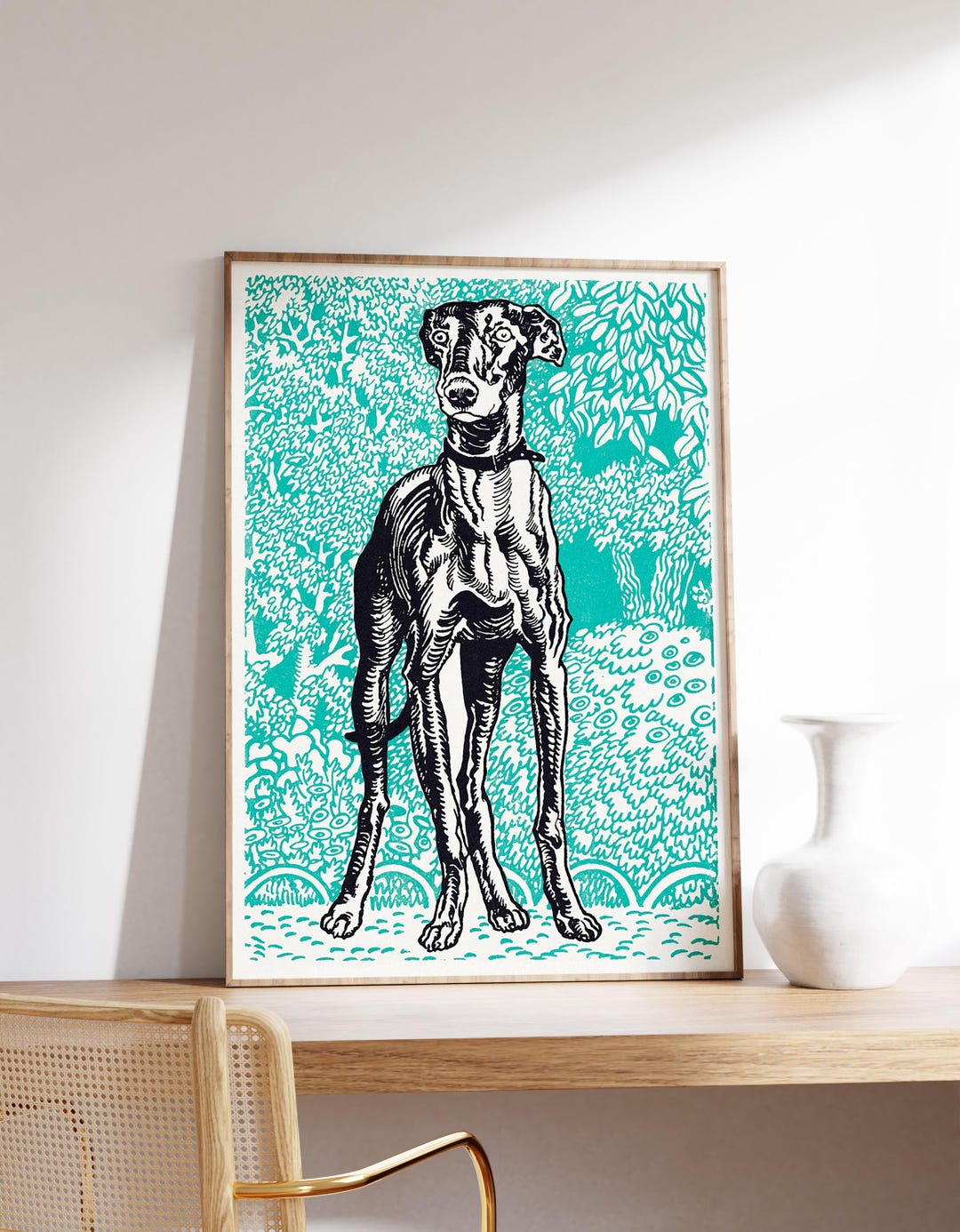 Greyhound (1912) by Moriz Jung | Vintage Dog Poster Print | Retro ...