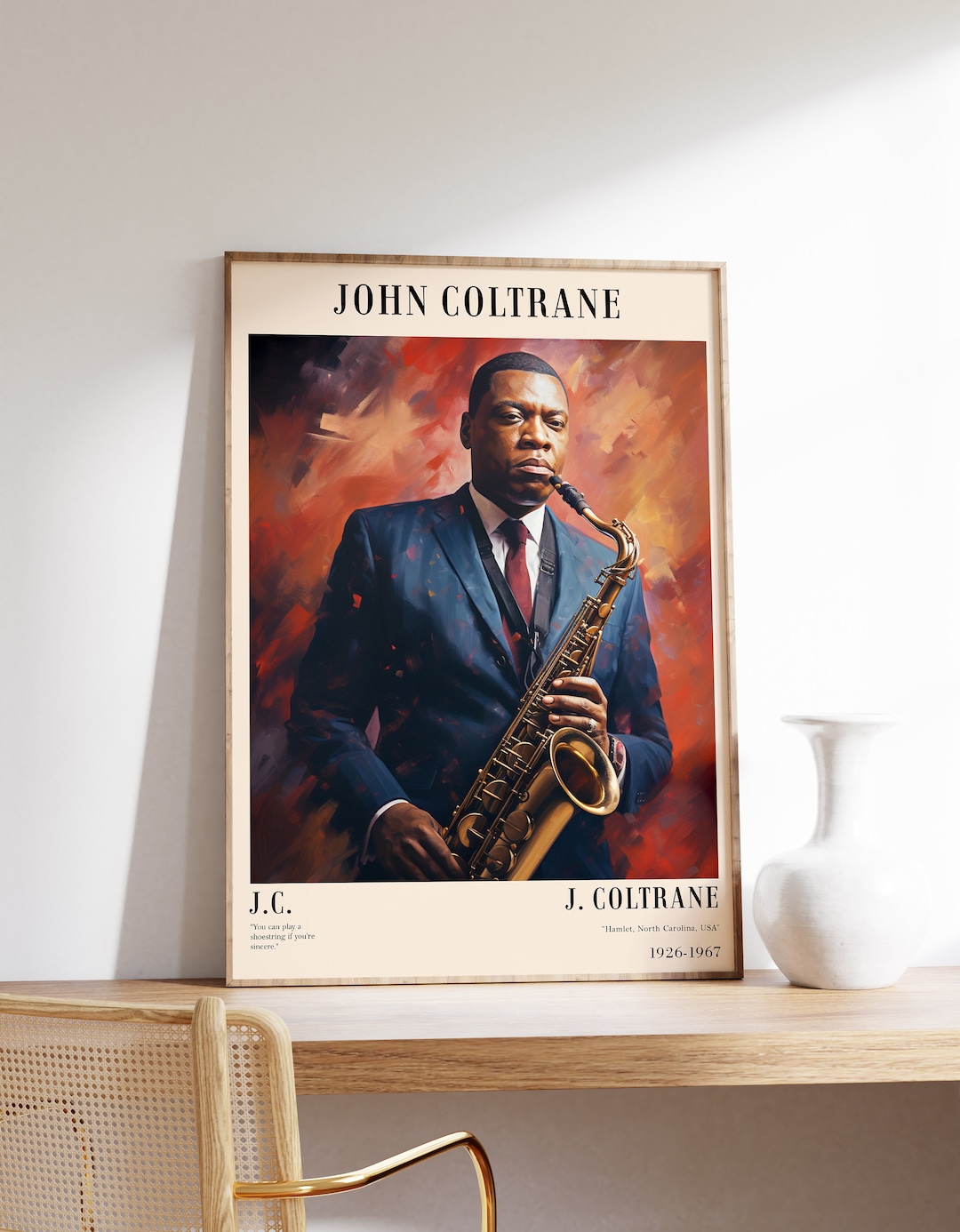 John Coltrane Poster | Musical Print | Jazz Poster | Jazz Portrait ...
