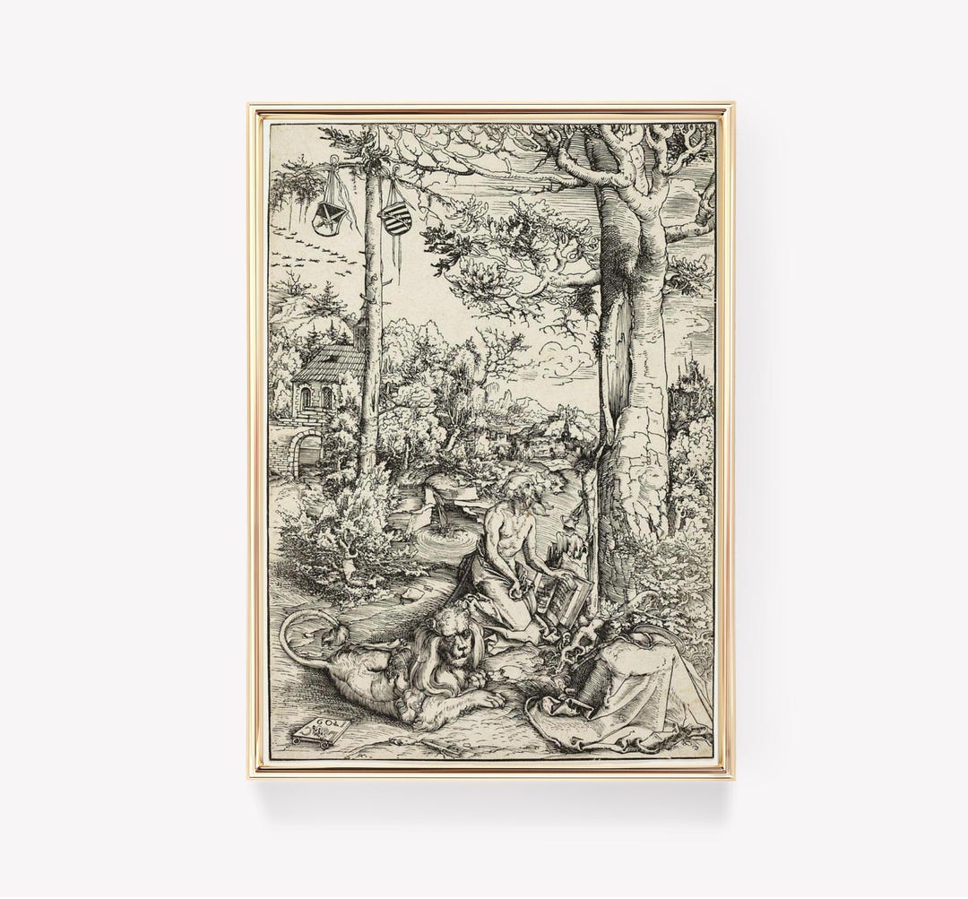 St. Jerome Print | Albrecht Dürer Art | Wilderness Artwork | Vintage ...