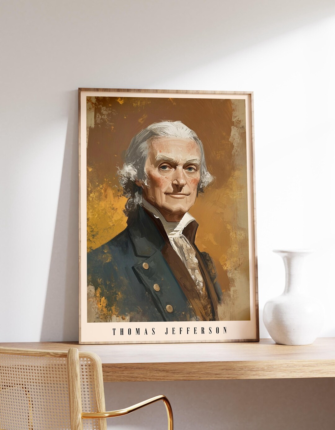 Thomas Jefferson Poster | Vintage Painting | Historical Decor | Modern ...