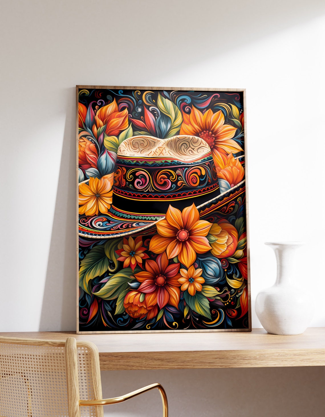 Mexican Sombrero Poster | Sombrero Print | Vintage Mexican Wall Art ...