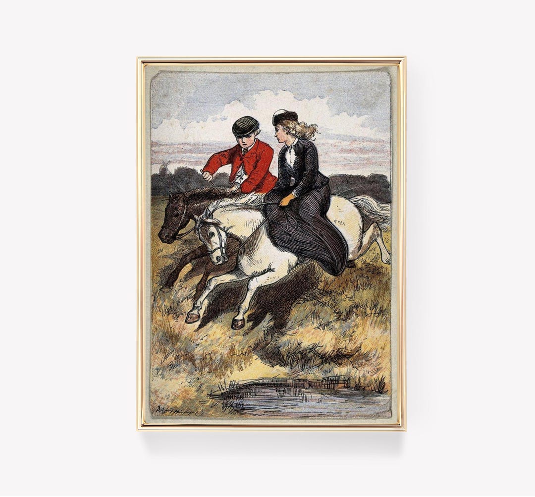 Ruth Cobb Art | Man on Horseback | Woman on Horseback | Vintage ...