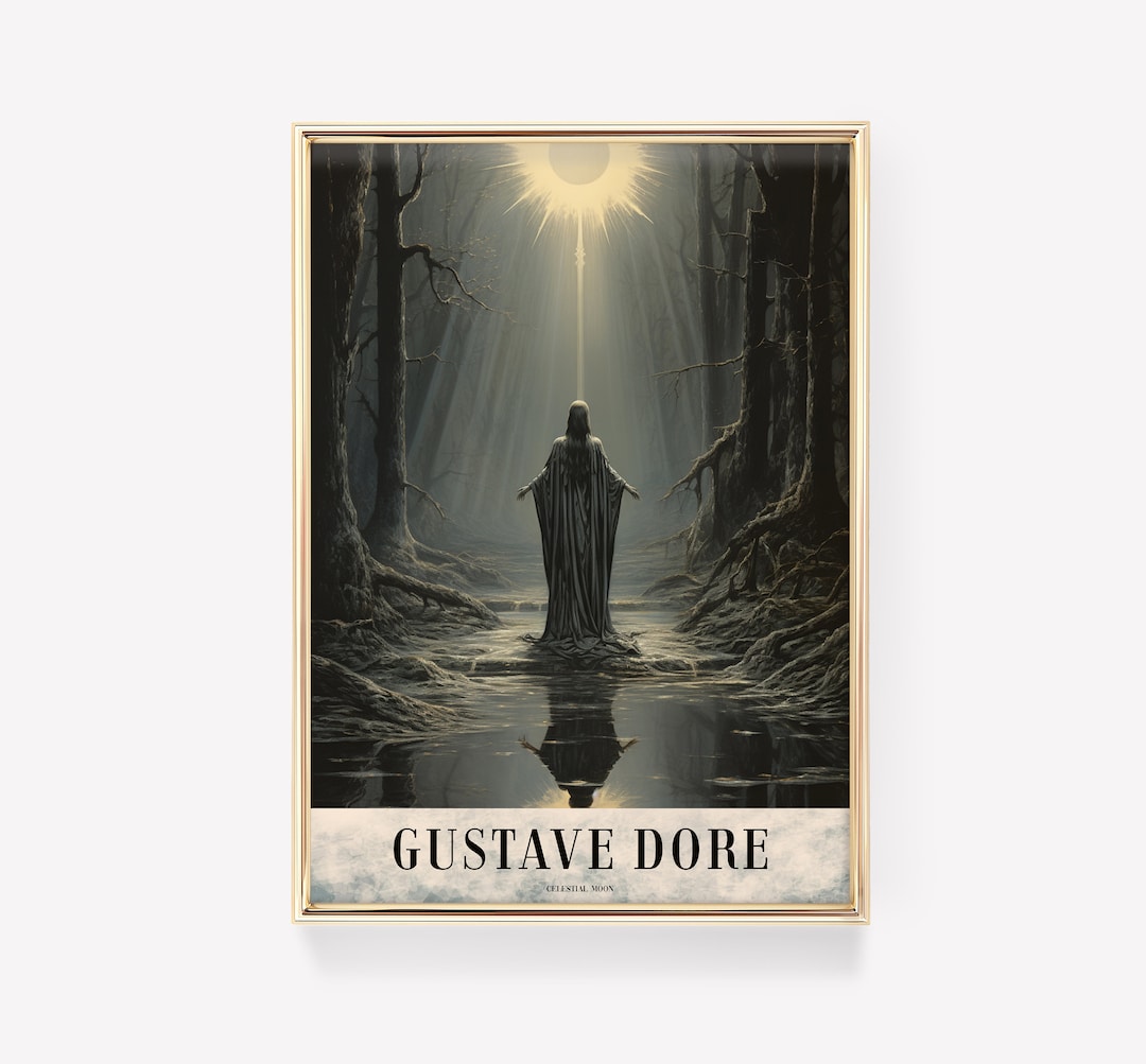 Celestial Moon Art | Gustave Dore | Gothic Wall Art | Aesthetic Wall ...