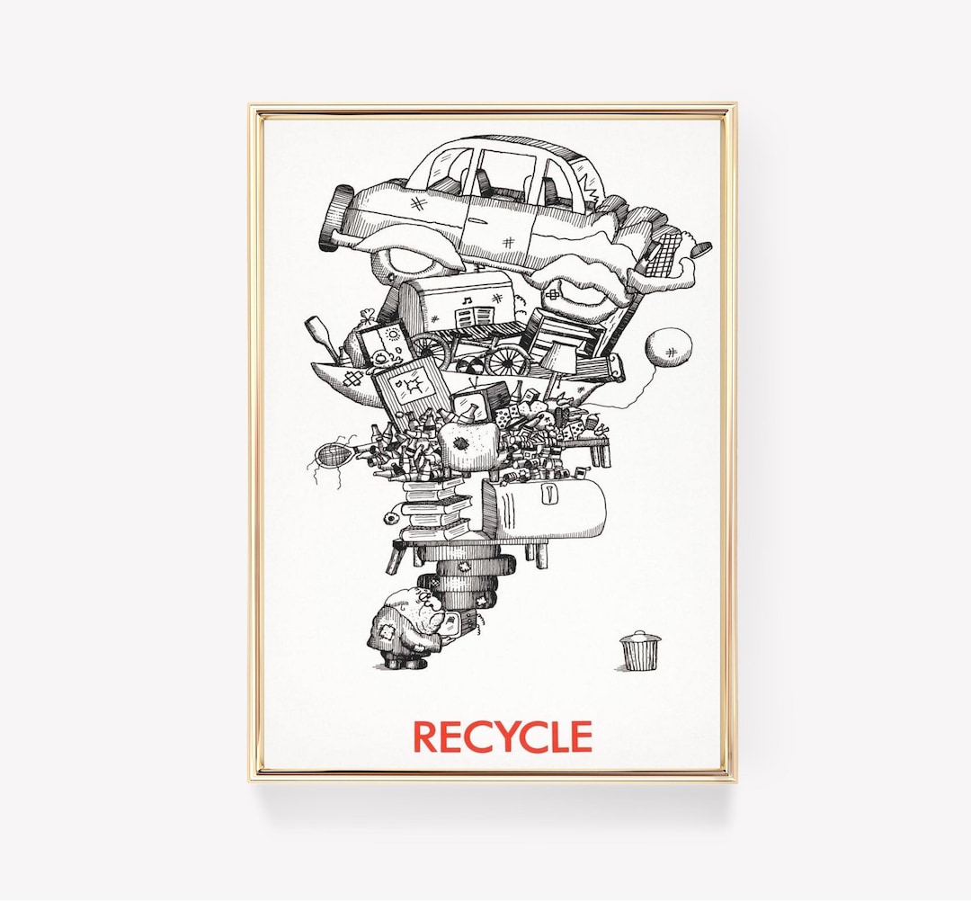 Recycle Poster | Eco Art Print | Environmental Print | Green Message ...