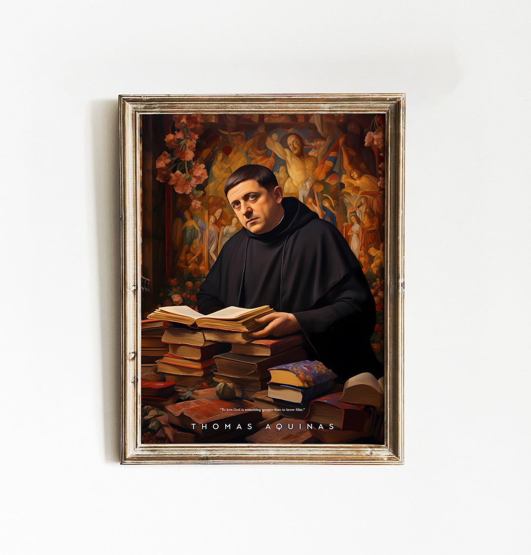 Thomas Aquinas Poster | Philosopher Print | Bookworm Gift | Quote Decor ...