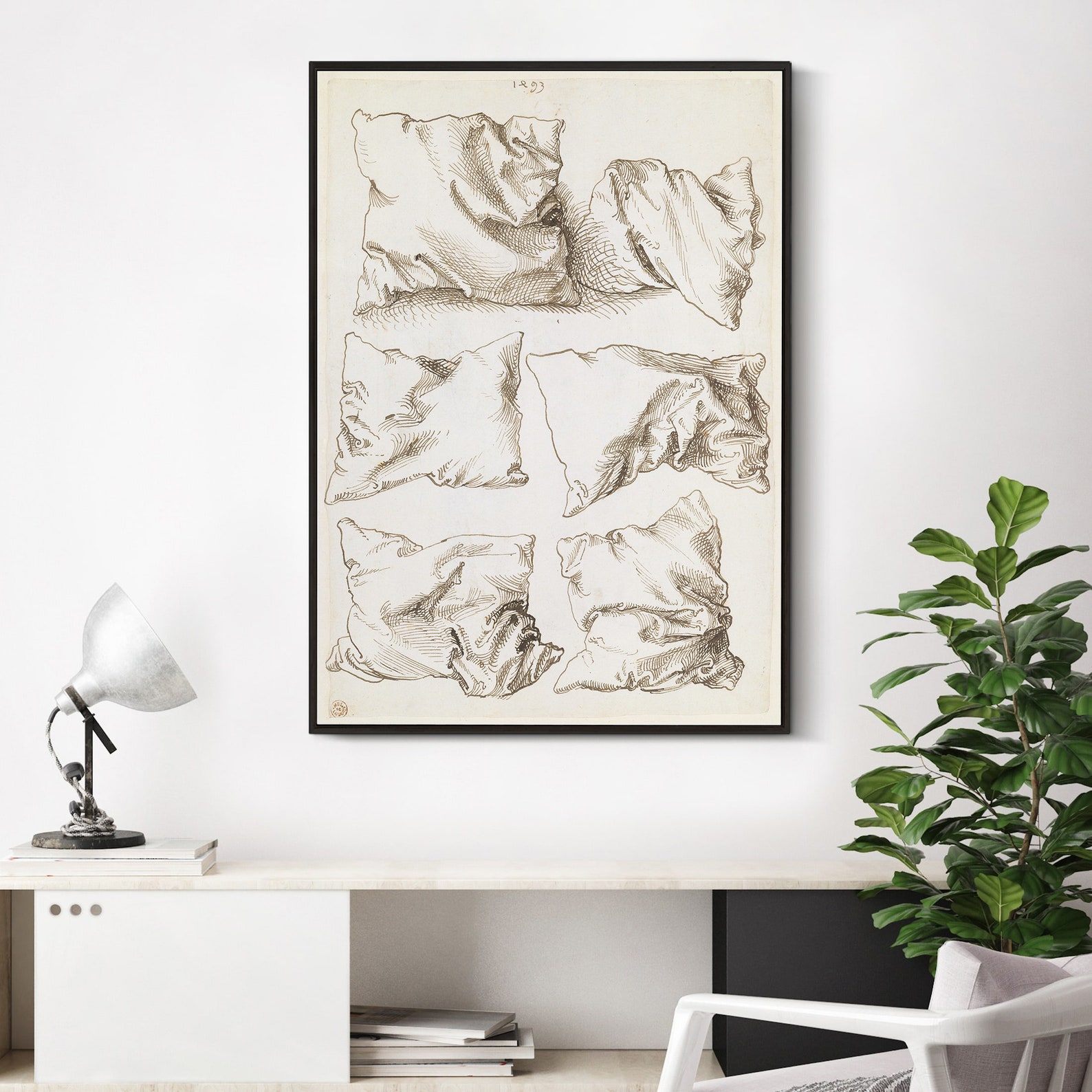 Six Studies of Pillows by Albrecht Durer, 1493 - Bedroom Wall Art ...