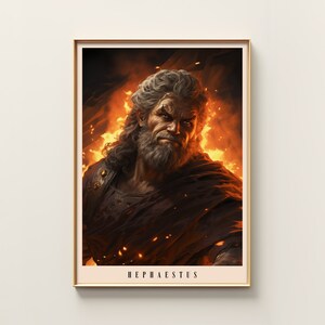 Hephaestus Poster | Mythology Poster | Ancient Greece Art | Mythical ...