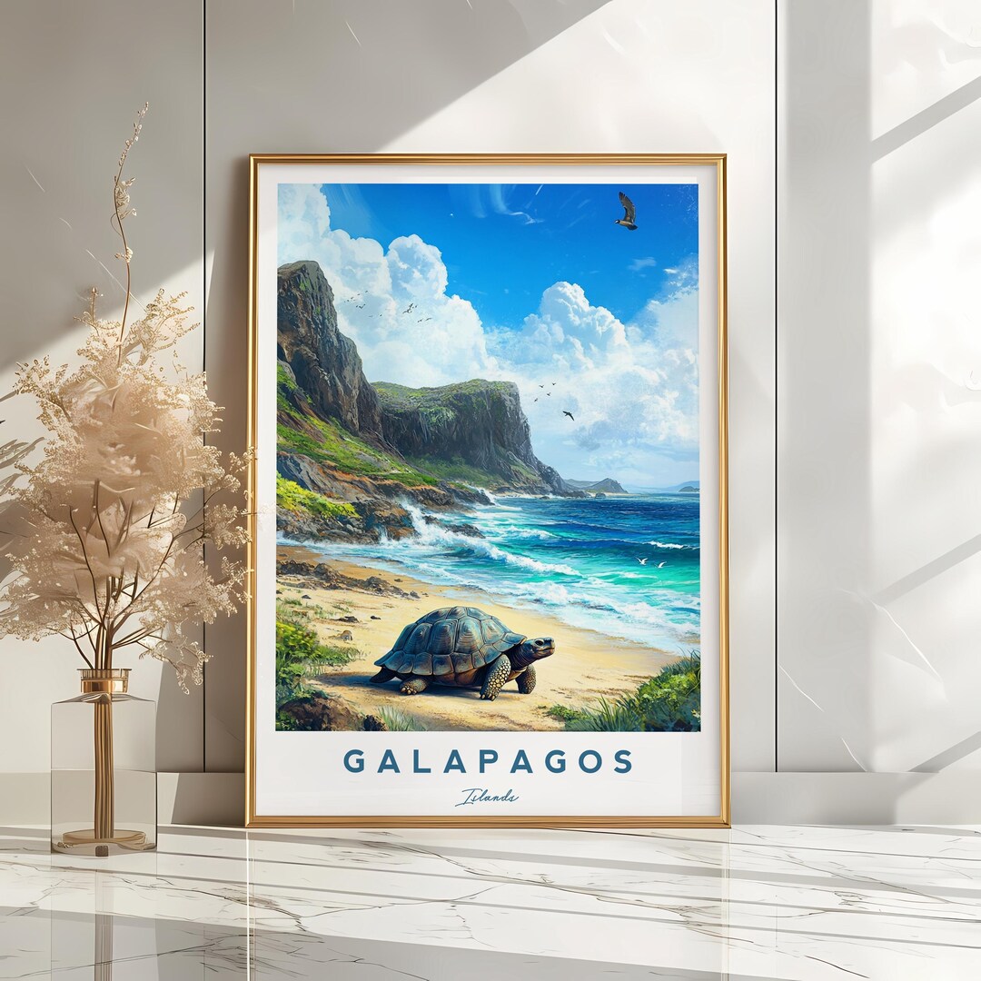 Galápagos Islands Print | Galápagos Poster | Ecuador Travel Art ...