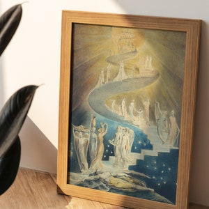William Blake - Jacobs Dream Ladder (1805) - Classic Painting Photo ...