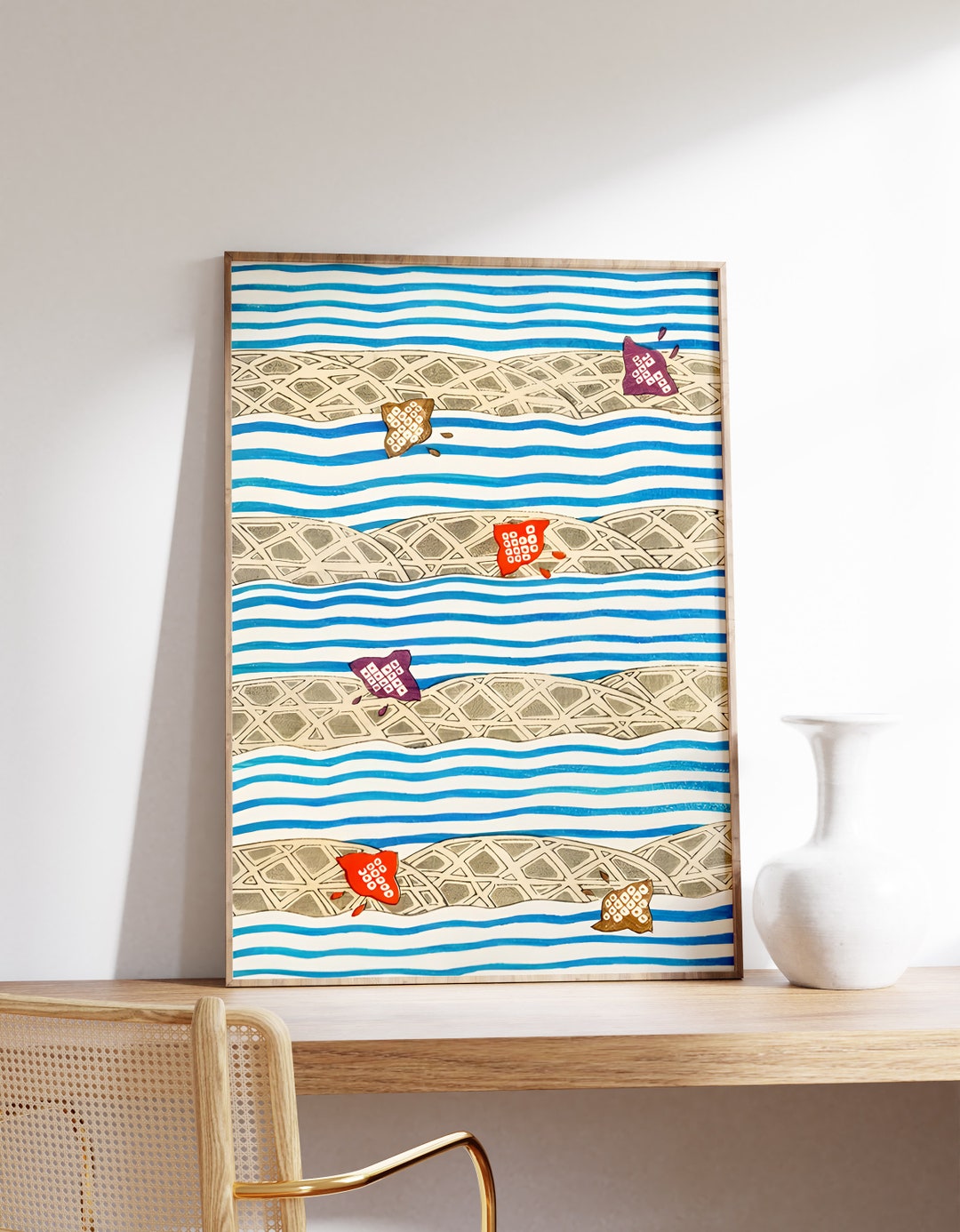 Woodblock Art Print | Bijutsu Sekai by Watanabe Seitei | Ocean Print ...