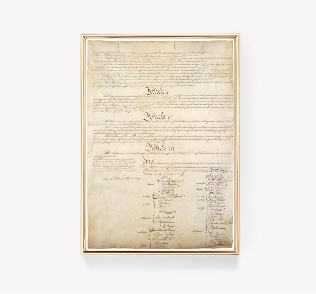 Constitution Print | U.S. Document Art | Historical Print | Founding ...