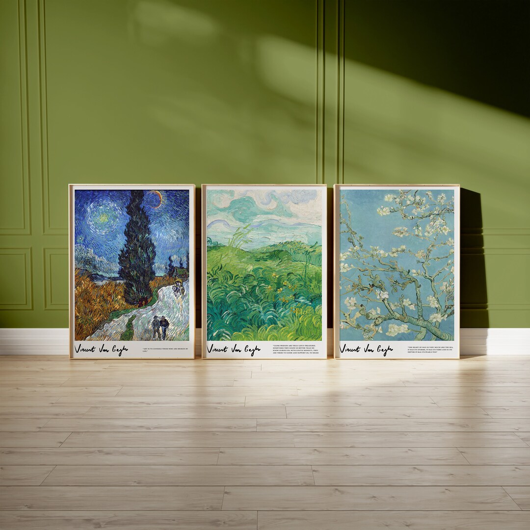 Van Gogh Set of 3 Print | Exhibition Print | Van Gogh Decor | Van Gogh ...