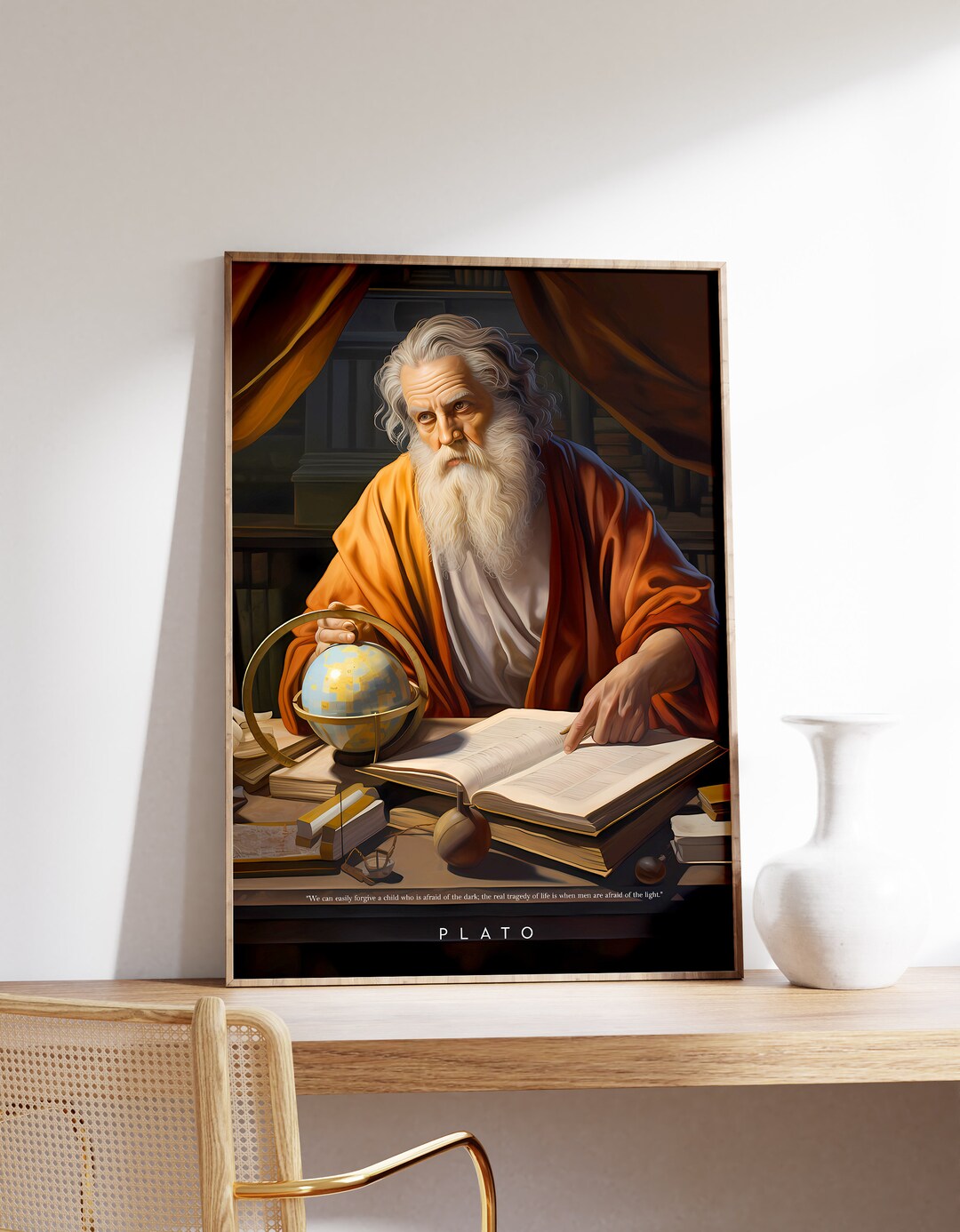 Plato Poster | Philosopher Print | Bookworm Gift | Quote Decor | Modern ...
