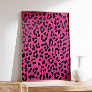 Pink Bedroom Wall Art | Pink Leopard Art | Bold Animal Print | Luxury ...