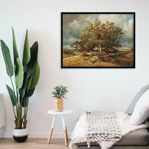 Jules Dupré - the Old Oak (1870) | Vintage Poster | Countryside ...